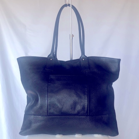Halogen | Bags | Halogen Black Pebble Leather Tote | Poshmark